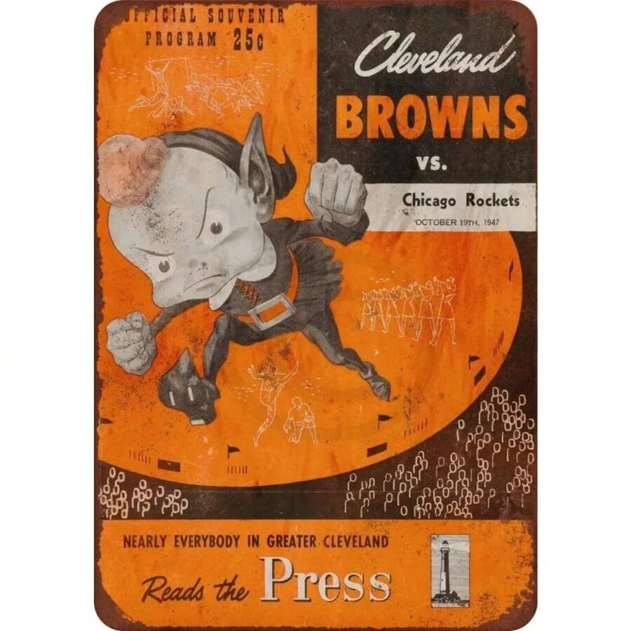RetroGridironGlam 1947 Cleveland Brown Vs Chicago Rockets Reproduction ...