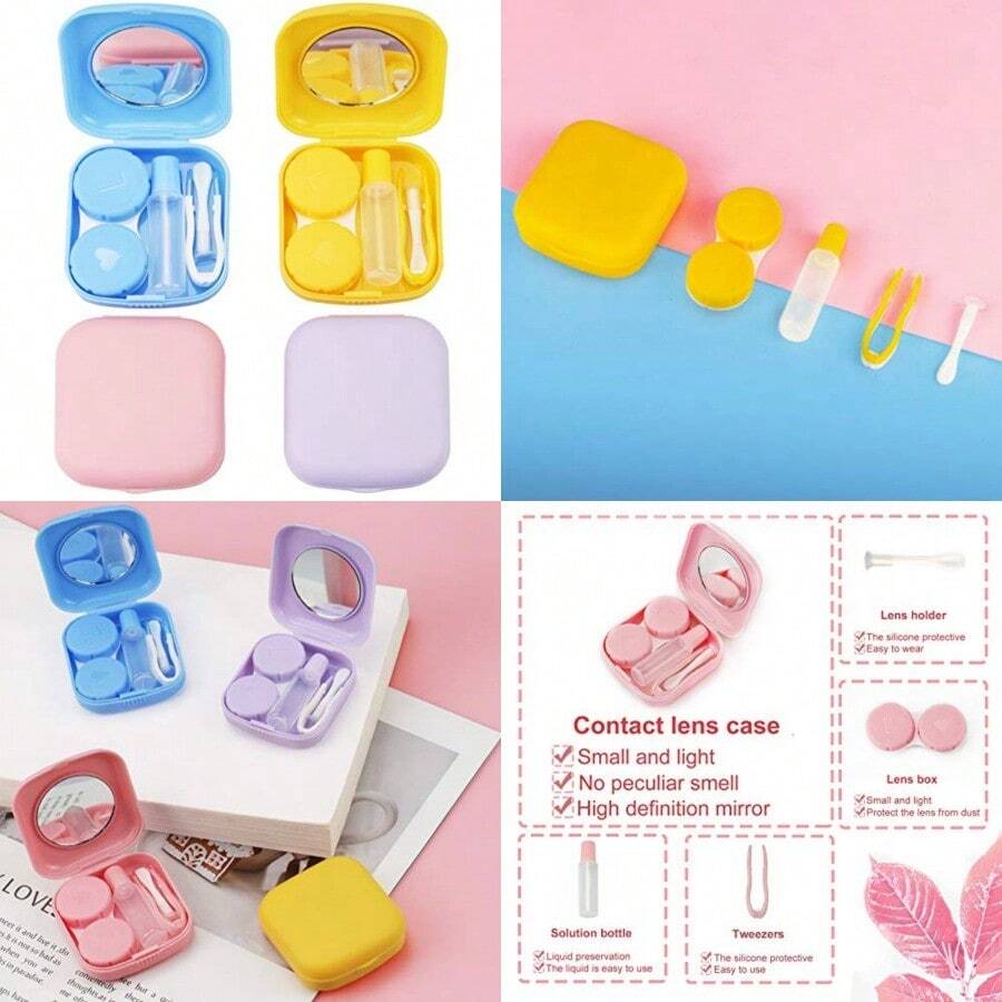 4PCS Contact Lens Case Colorful Contact Lens Box Holder Container ...