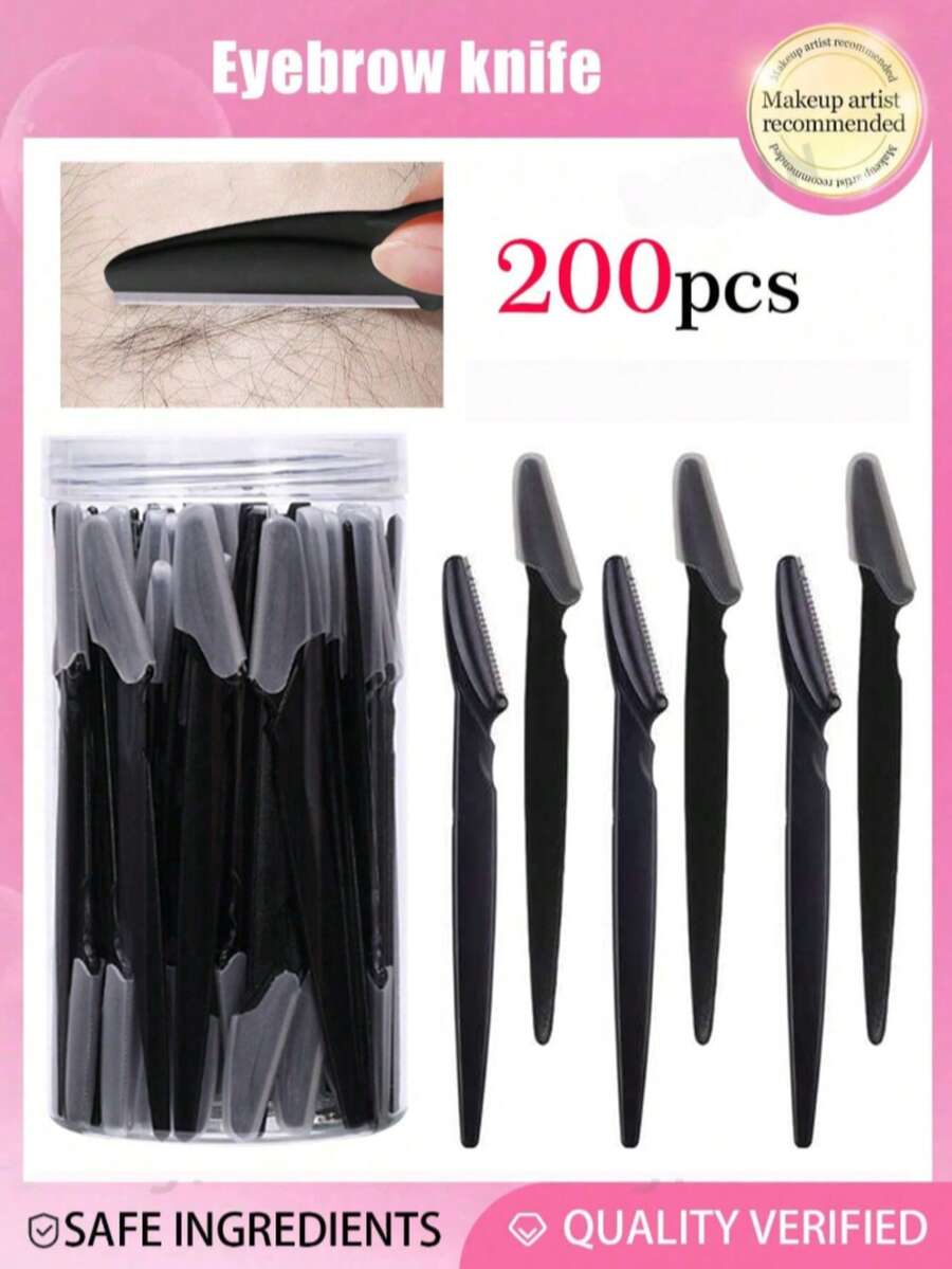 200pcs Eyebrow Shaving Razor Set, Exfoliating And Dermabrasion Tool ...
