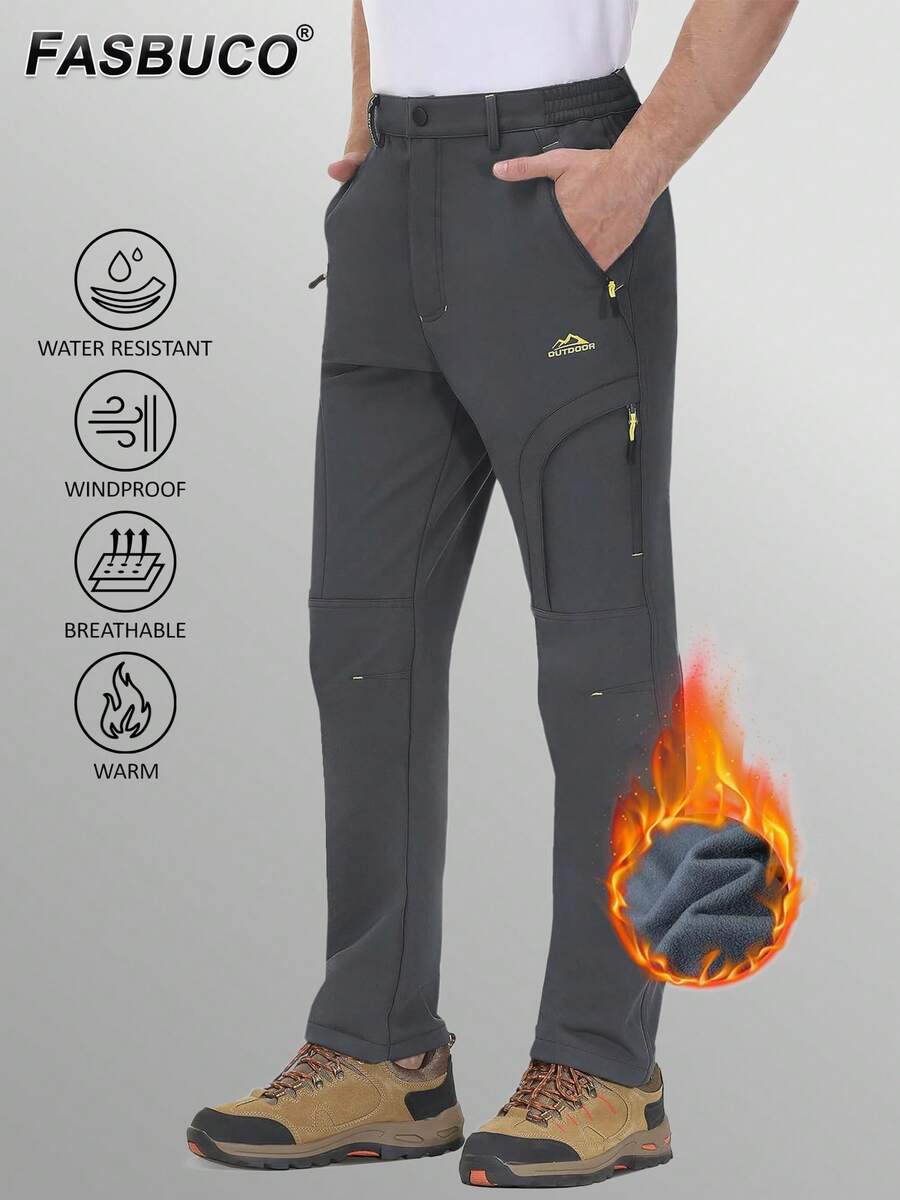 FASBUCO Men's Waterproof Softshell Fleece Lined Outdoor Walking ...