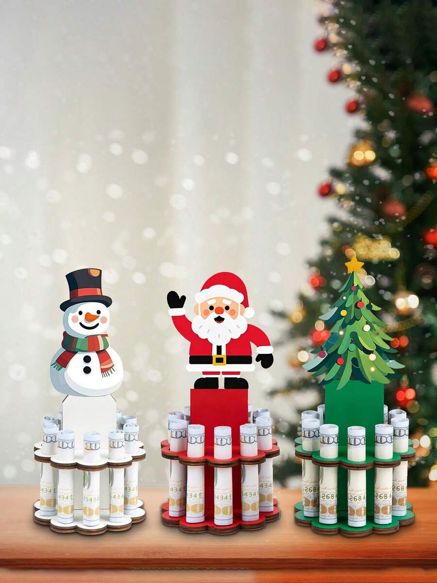 1 peça, prendedor de dinheiro para decoração de mesa de Natal ...