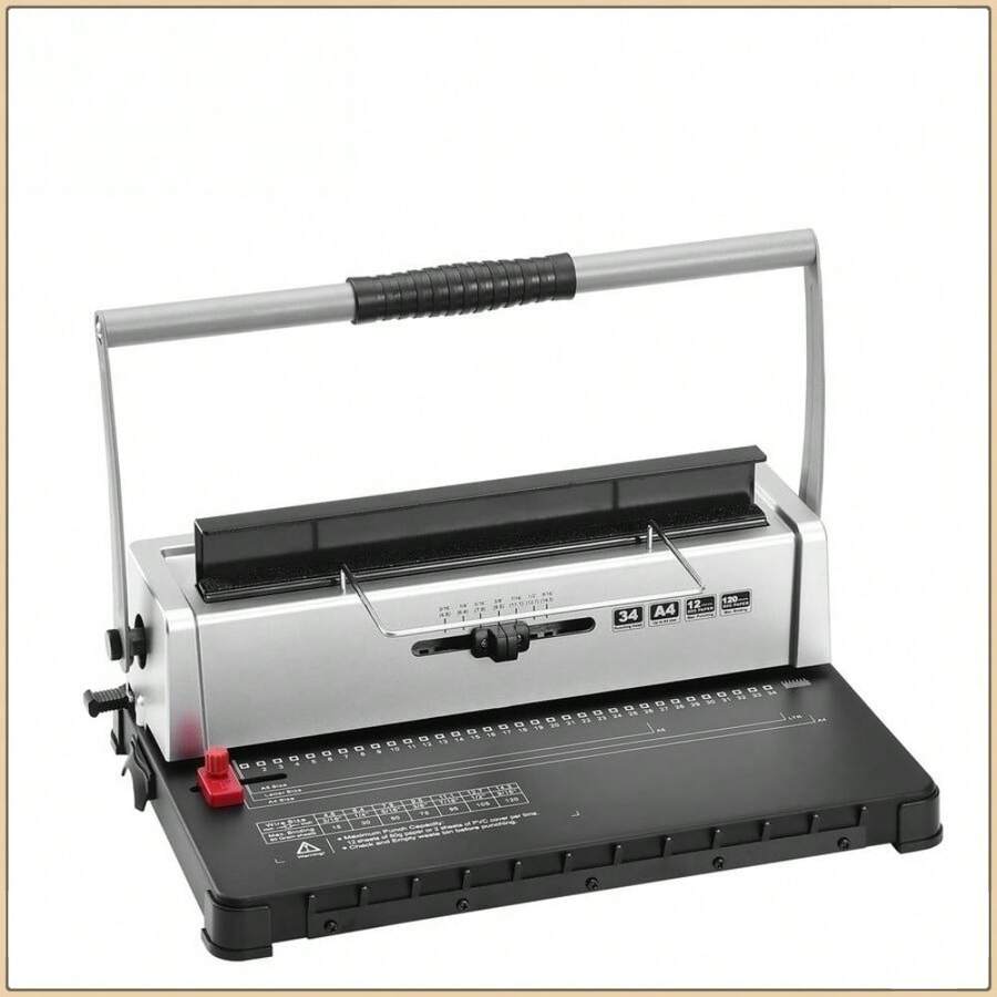 Heavy-Duty Manual Coil Binding Machine For 34-Sheet Punching With 100 ...