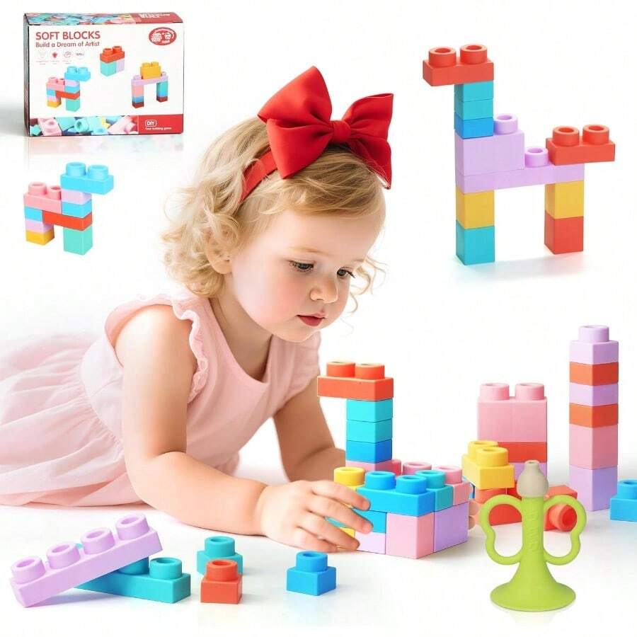 Soft Block Sets For Toddler Aged 2 3 4 5 6 Years Old.Preschool Toy For ...