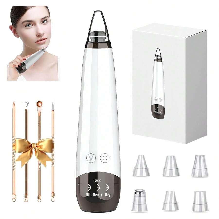 Pore Vacuum, USB Rechargeable Blackhead Remover Vacuum,3 Levels ...