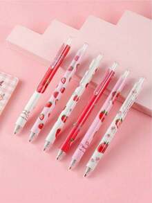 12PCS Cartoon Strawberry Pattern Retractable Gel Pens, Donut Fragrance ...