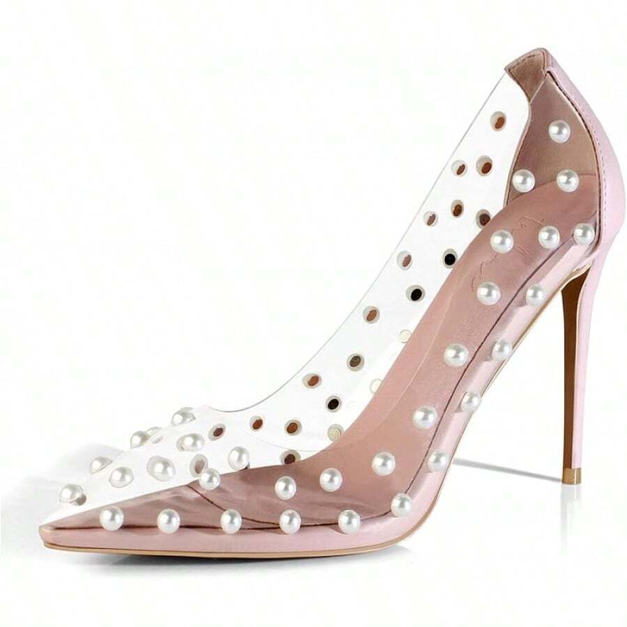 Women's Pumps,11cm Pointed Toe Women High Heel Shoes Fashion Pearl ...