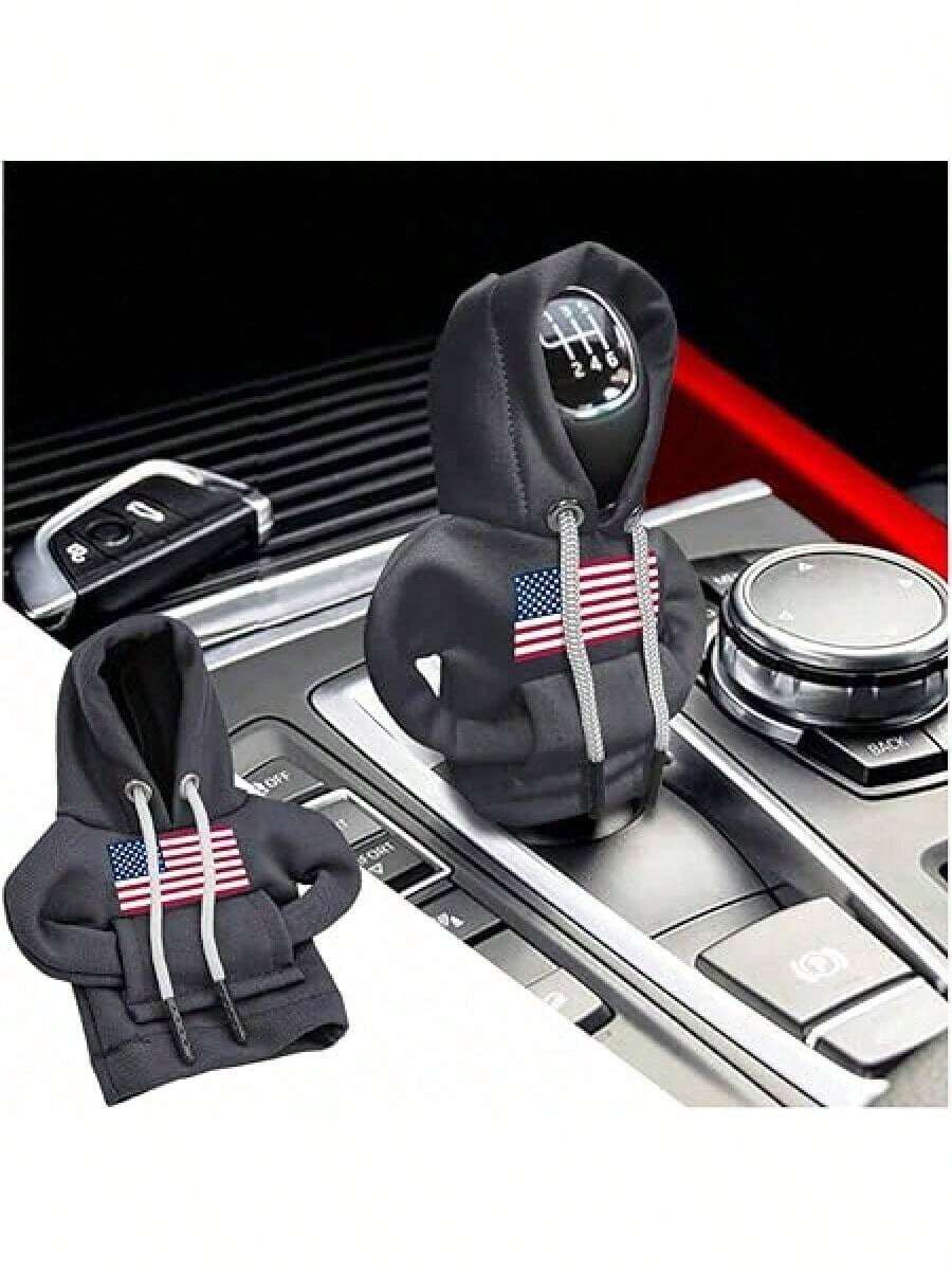 Flag Car Gear Shift Hoodie, Mini Sweater Vehicle Shift Knob Cover, Cute ...