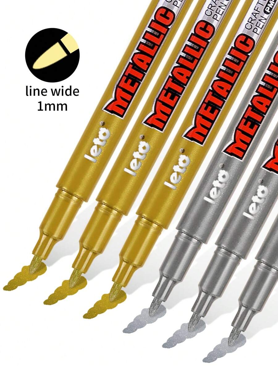 Metallic Craft Pen, Gold Silver Marker Pen, DIY Greeting Card Signing ...