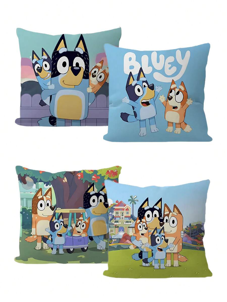 Bluey 1Pc Bluey Printed Pillowcases Cute Cartoon Soft Cushion Covers ...