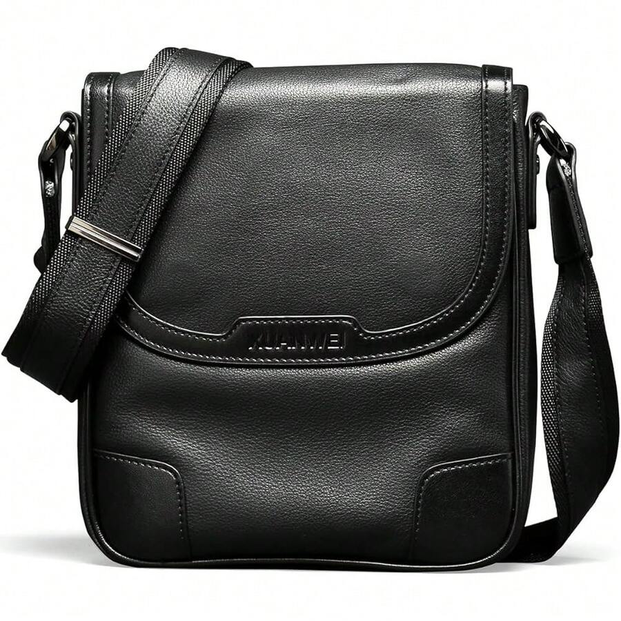 Men's Full Grain Cowhide Messenger Bag, High-End Messenger Bag ...