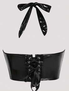 Body Shaping Top, Women's Corset, Black Halter Neck, Bust Support ...