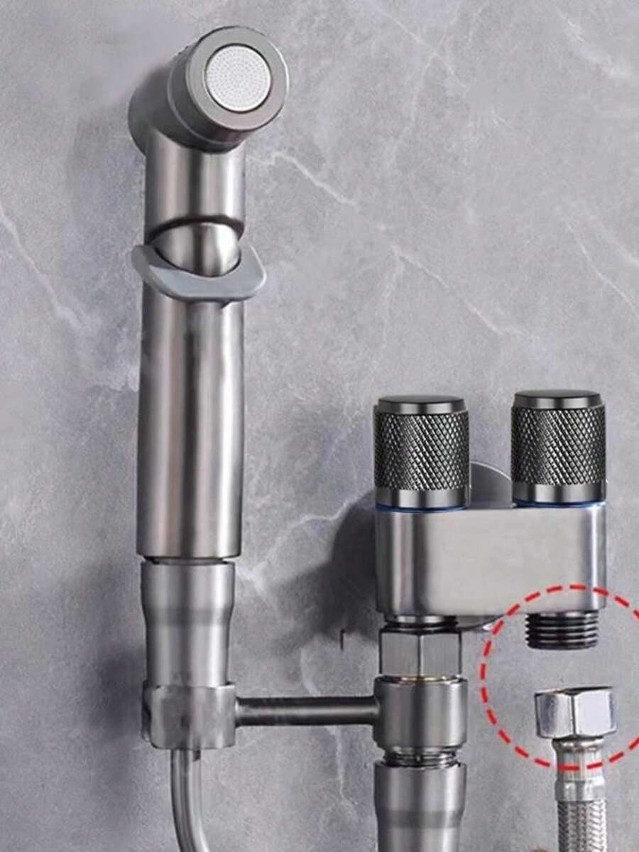 BATHROOM KIT Hygienic Shower Two 1/2 Mm Outlets With Sprayer Set Valve ...