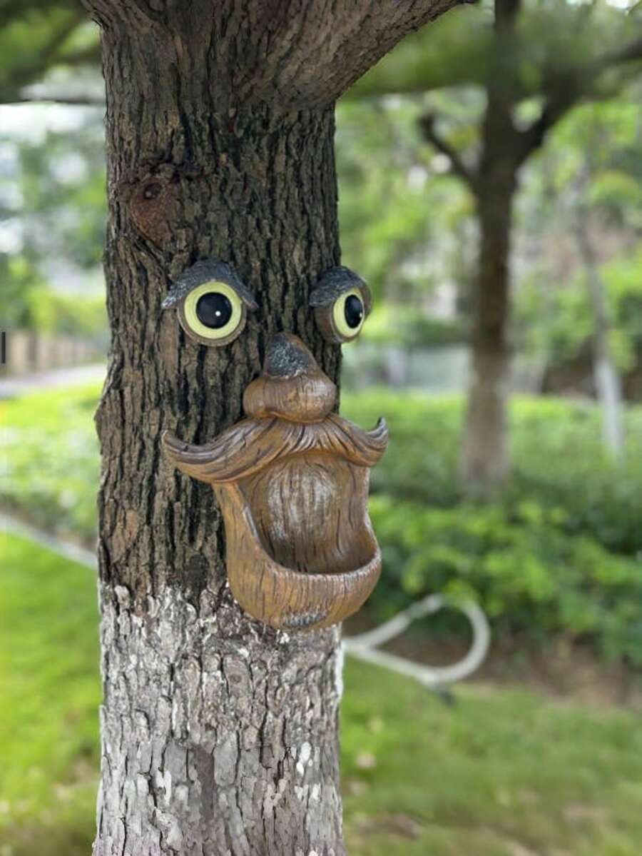 Tree Face, Outdoor Tree Face, Tree Art, Outdoor Tree Decorations, Tree ...