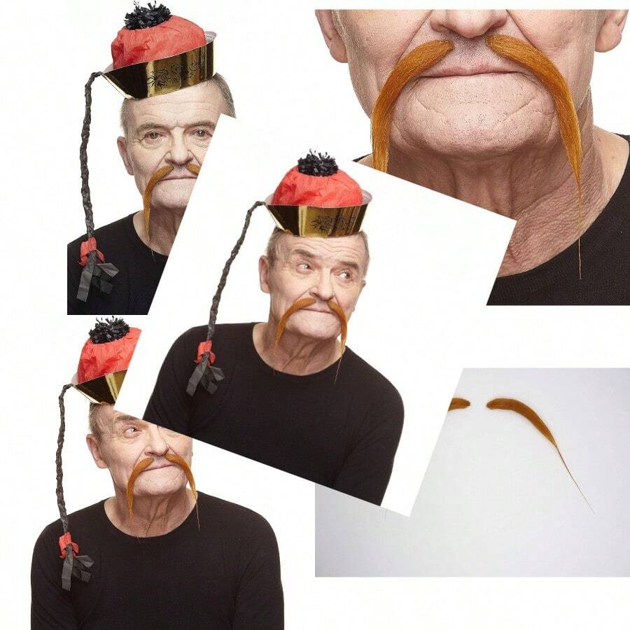 Self Adhesive Chinese Fake Mustache Novelty False Facial Hair Costume ...