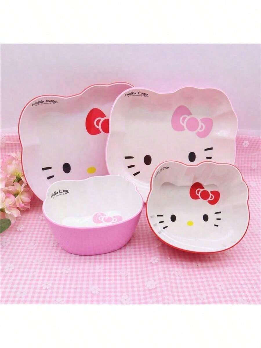 Sanrio (Authorized) Sanrio 1pc Hello Kitty Pink Cute Tableware Set, A ...