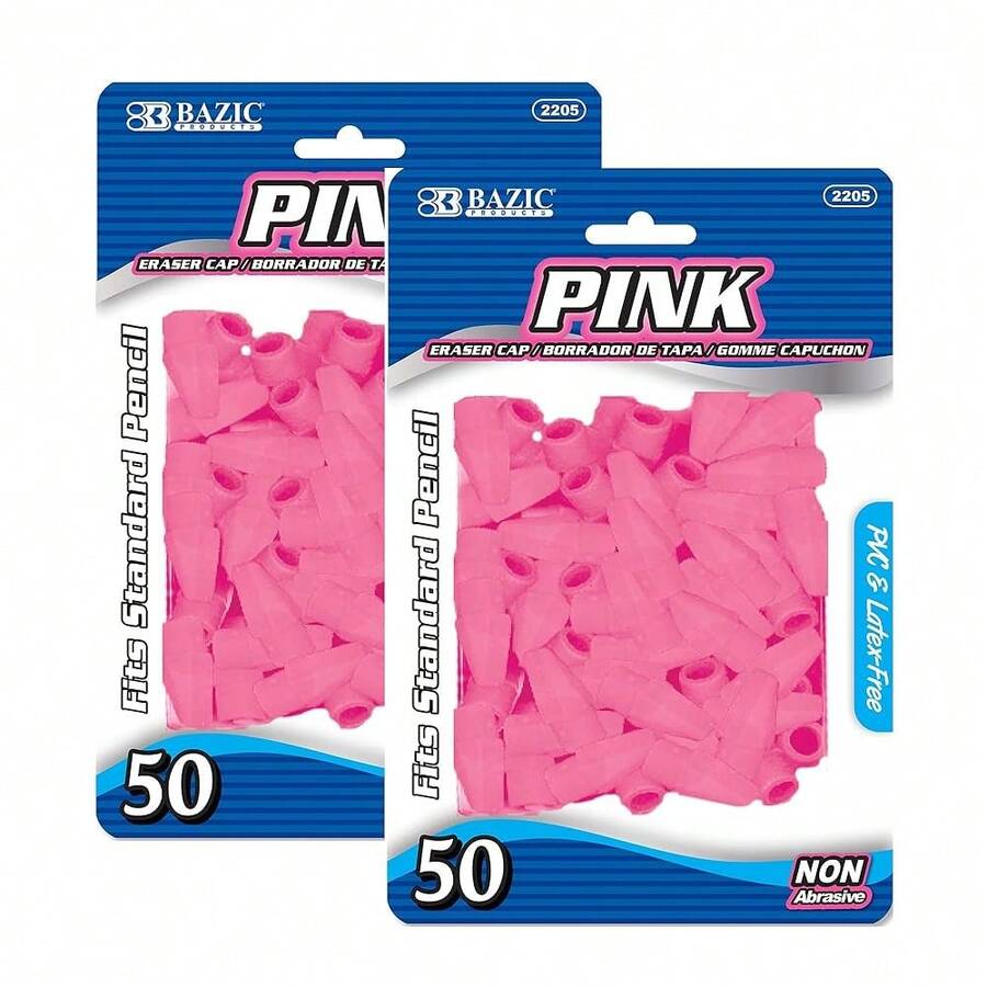 BAZIC Pink Eraser Top, Latex Free Pencil Tops Erasers, Arrowhead Caps ...