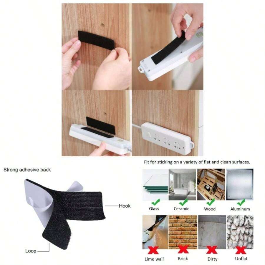 20 Sets 1x4 Inch Hook And Loop Fastener Strips With Adhesive Heavy Duty ...