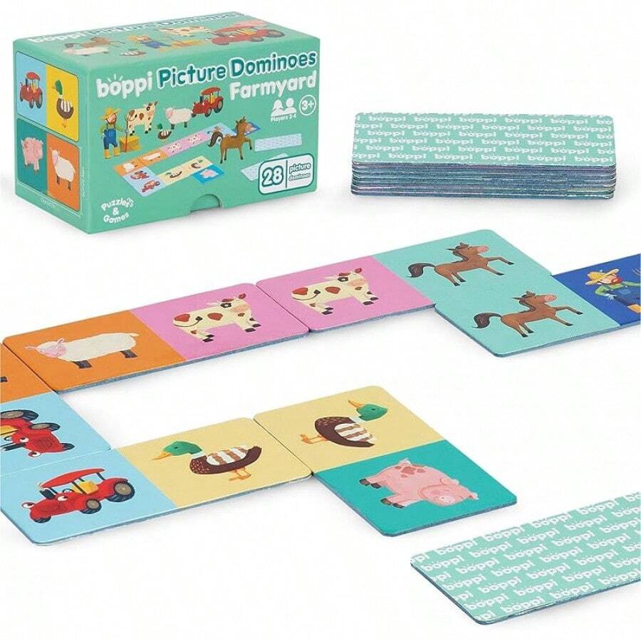 Boppi Dominoes Set Picture Game Toddlers - Colourful Wildlife Animal ...