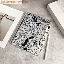 Tablet-Schutzhülle mit schwarz-weißem Graffiti-Muster und kreativem ...