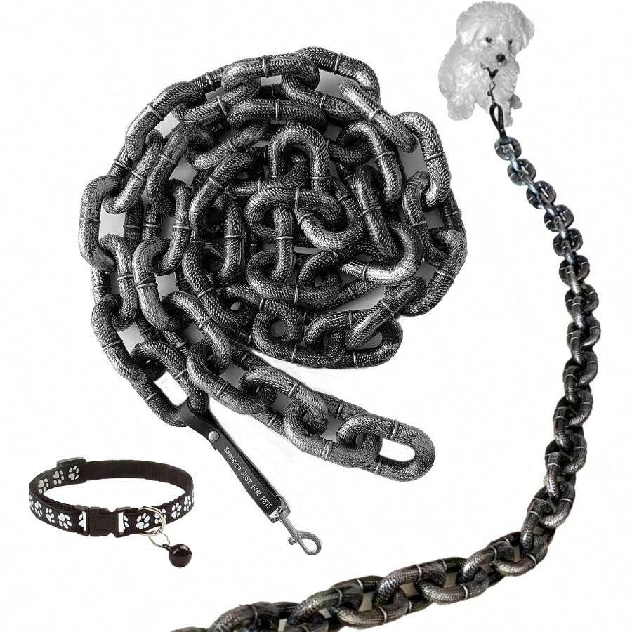Funny Fake Iron Chain Dog Leash, Plastic, Imitates Chains, For Small ...