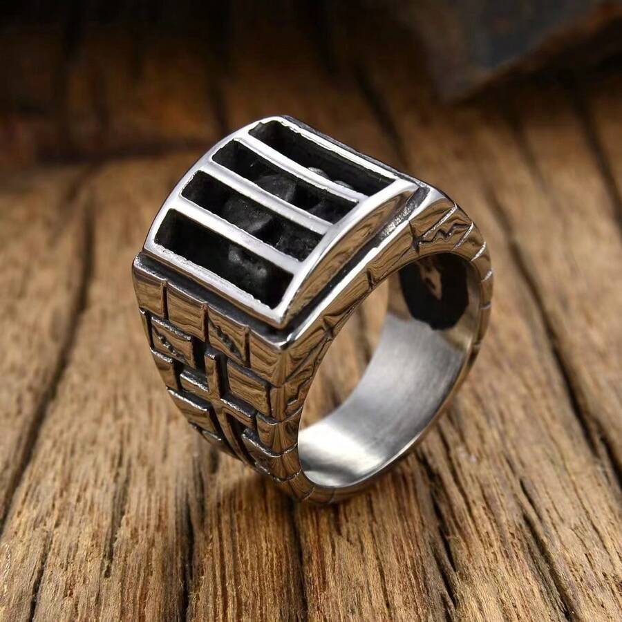 Gothic Men Prison - Skull Ring Cool 316L Stainless Steel Skull ...