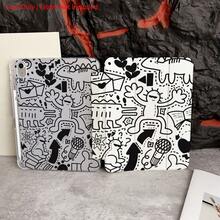 Tablet-Schutzhülle mit schwarz-weißem Graffiti-Muster und kreativem ...