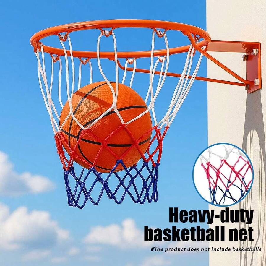 1PC Tri-Color Heavy-Duty Basketball Net - All-Weather For Indoor ...