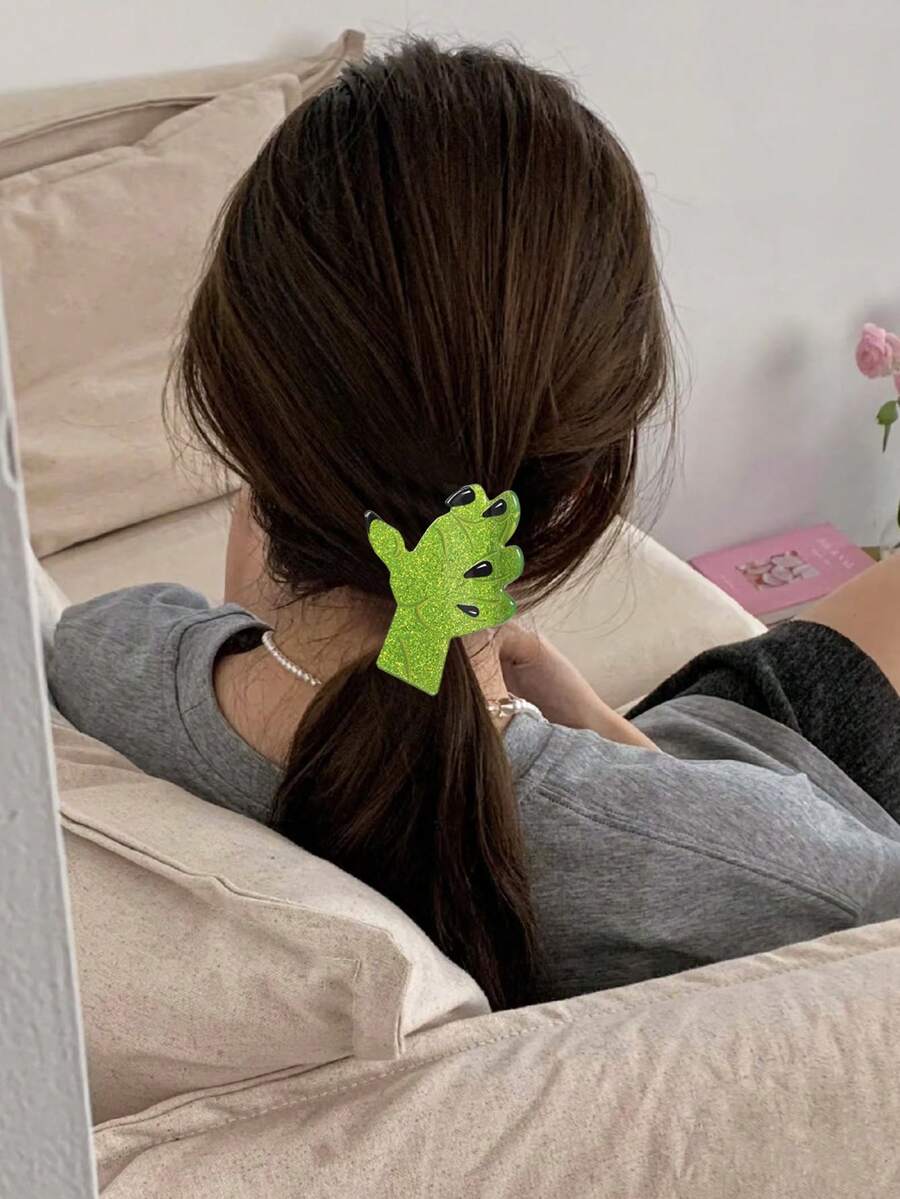 1pc Acrylic Green Scary Hand Claw Hair Clip, Funny Hair Claw For ...