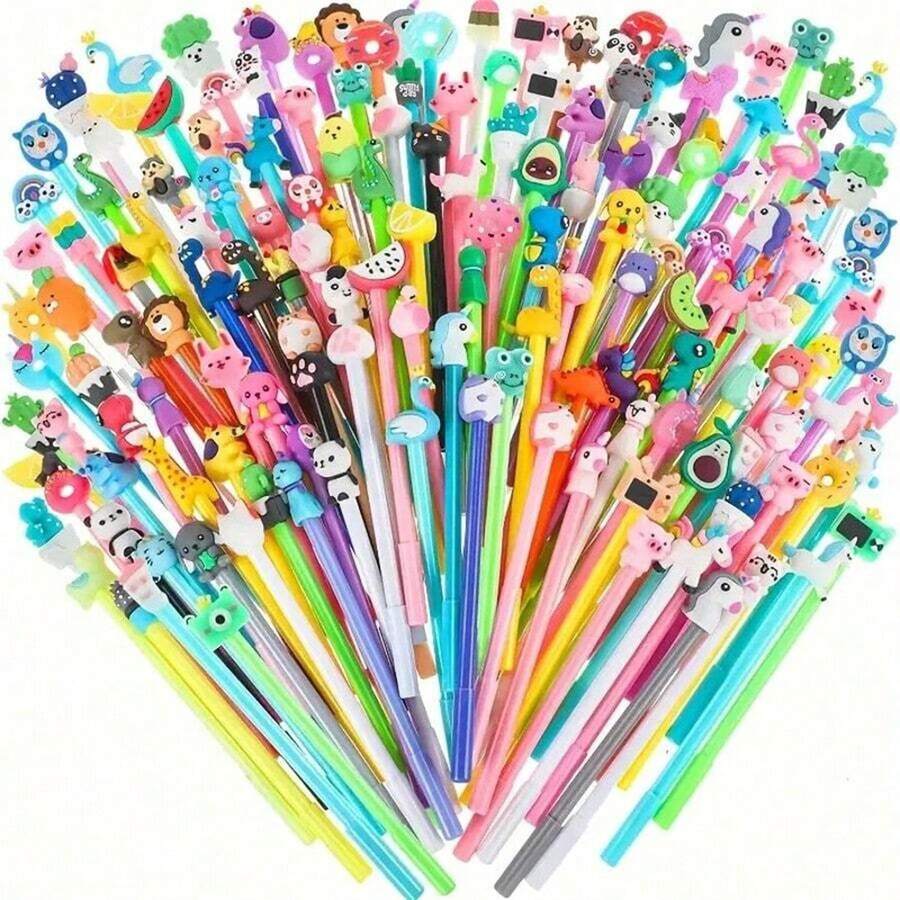 10pcs Cute Animal Pen, Student Writing Pen, 0.5cm Pen Tip, Black Carbon ...