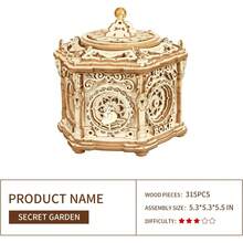 Robotime Rokr Mechanical Music Box Kit 3D Wooden Puzzle Box Adults Self ...