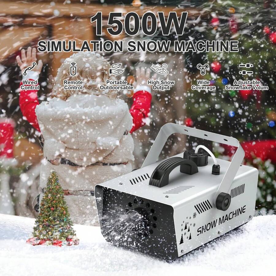 Snow Machine, 1500W 1L Stage Party Snowflake Machine With Wireless ...
