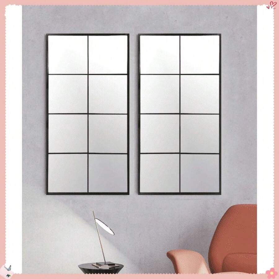 Large 16x32 Inch Rectangular Black Frameless Mirror With Clear ...