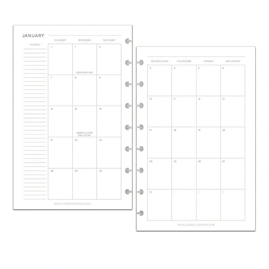 BetterNote 2026 Monthly Calendar RefillDiscbound Notebooks,Happy ...