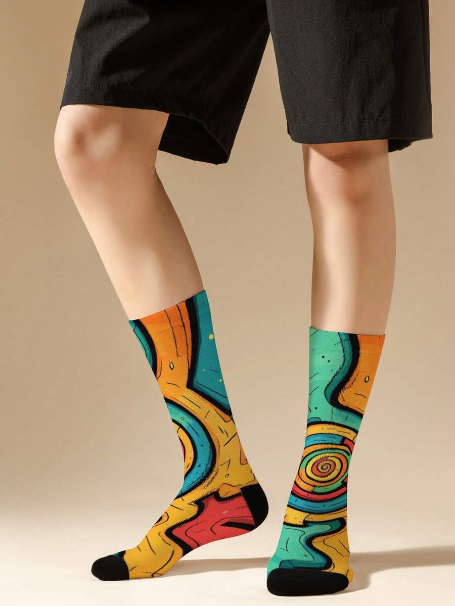 Men's 3D Crew Socks (1 Pair/2 Pairs/3 Pairs Pack), Avant-Garde Creative ...