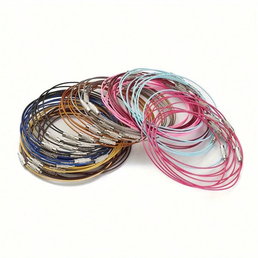 20pcs Stainless Steel Wire Bracelet Cords For DIY Jewelry Making ...