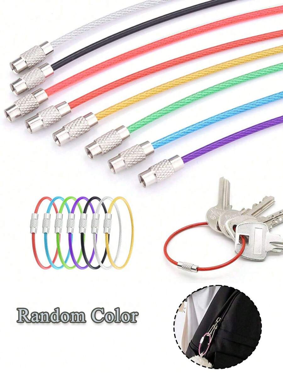 Stainless Steel Cable Wire Key Chain Rings For Travel, Luggage Tags ...