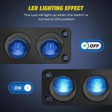 Nilight 3 Gang Rocker Switch Panel 12V Waterproof On-Off Toggle ...