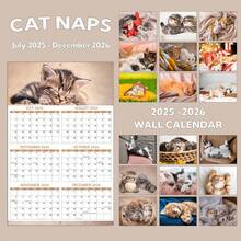 Calendario 2025-2026, Calendario de Siestas de Gatos 2025-2026 de Pared. Jul 2025 - 2026, 28 cm ...