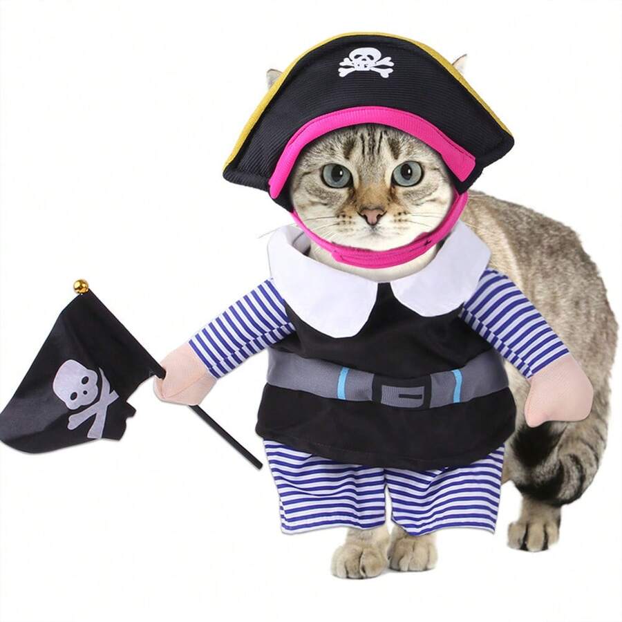 1pc Pet Pirate Costume, Pirate Themed Outfit For Dogs & Cats, Funny ...