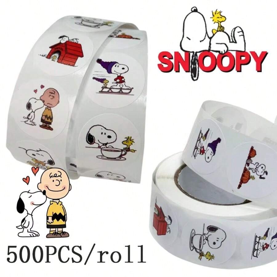 SNOOPY 1SET/500pcs Snoopy Cartoon Stickers - DIY Decals For Phone Case ...