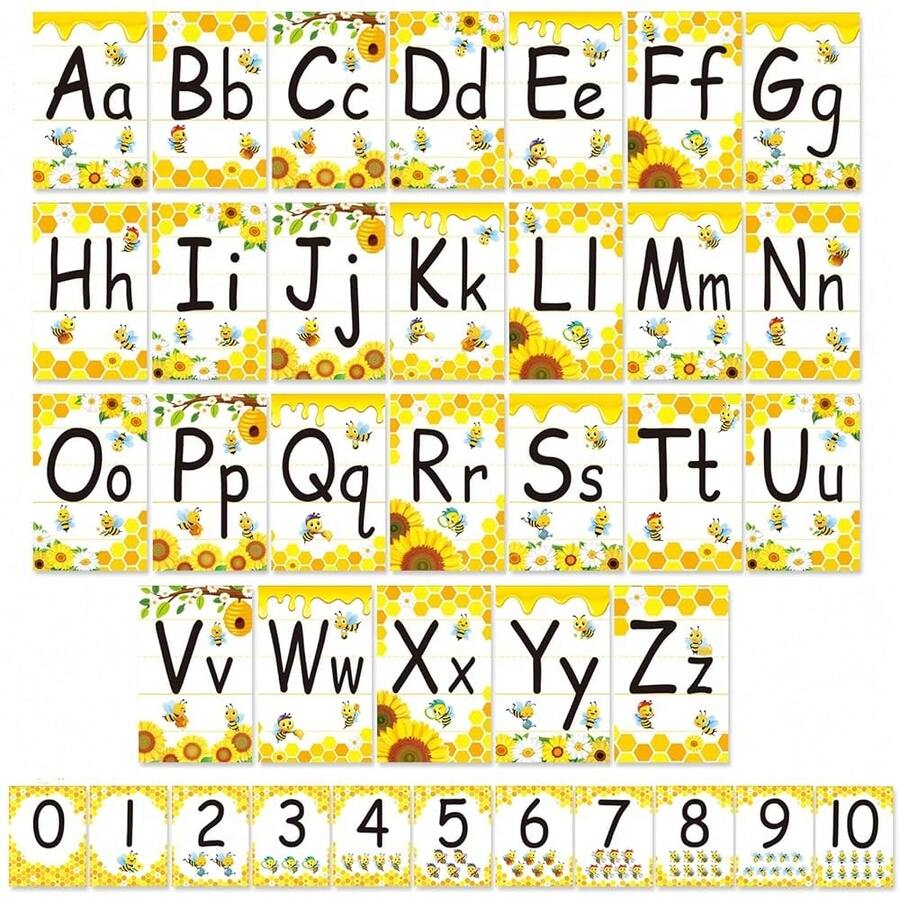 Alphabet Letters For Wall - Bee Themed ABC Poster Classroom Wall ...