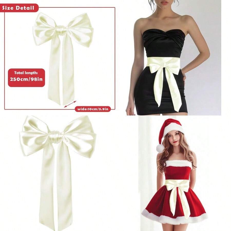 Women Wedding Satin Sash Belt 4'' Wide Double Side Chiffon Sash Bridal ...