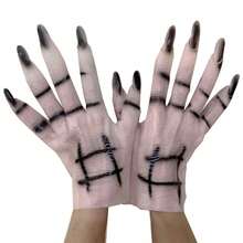 1 Pair Halloween Horror Bar Costume Prop Ghoul Hands Gloves, Scary Lady ...