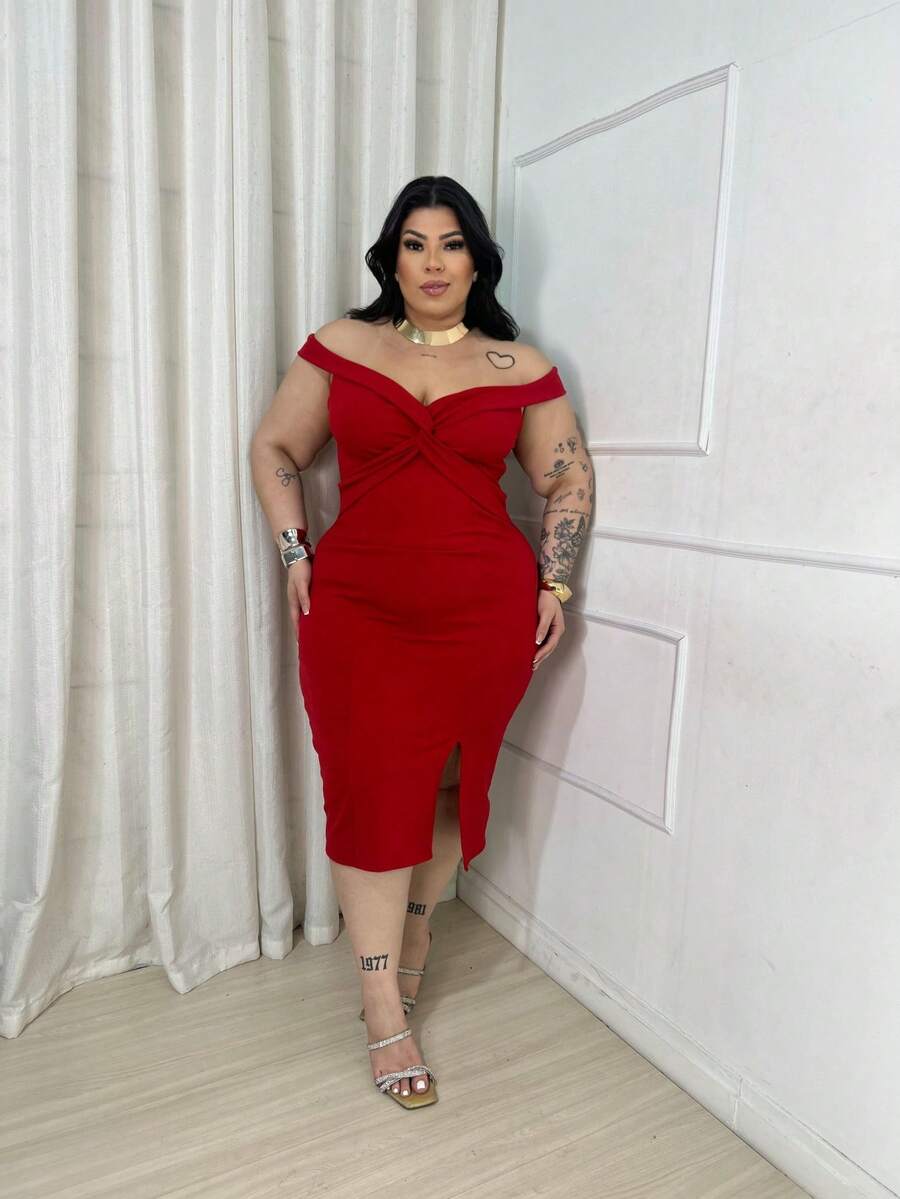 Plus Size Party Midi Dress Prom Elegant Casual Formal Wedding | Mode de ...