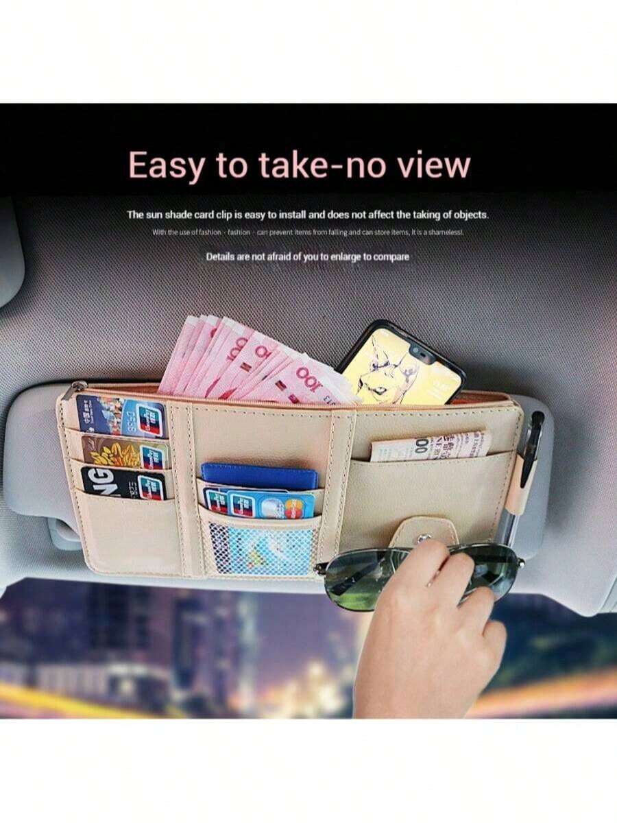 Multi-Function Car Sun Visor Organizer, Car Sun Visor Storage Bag With ...