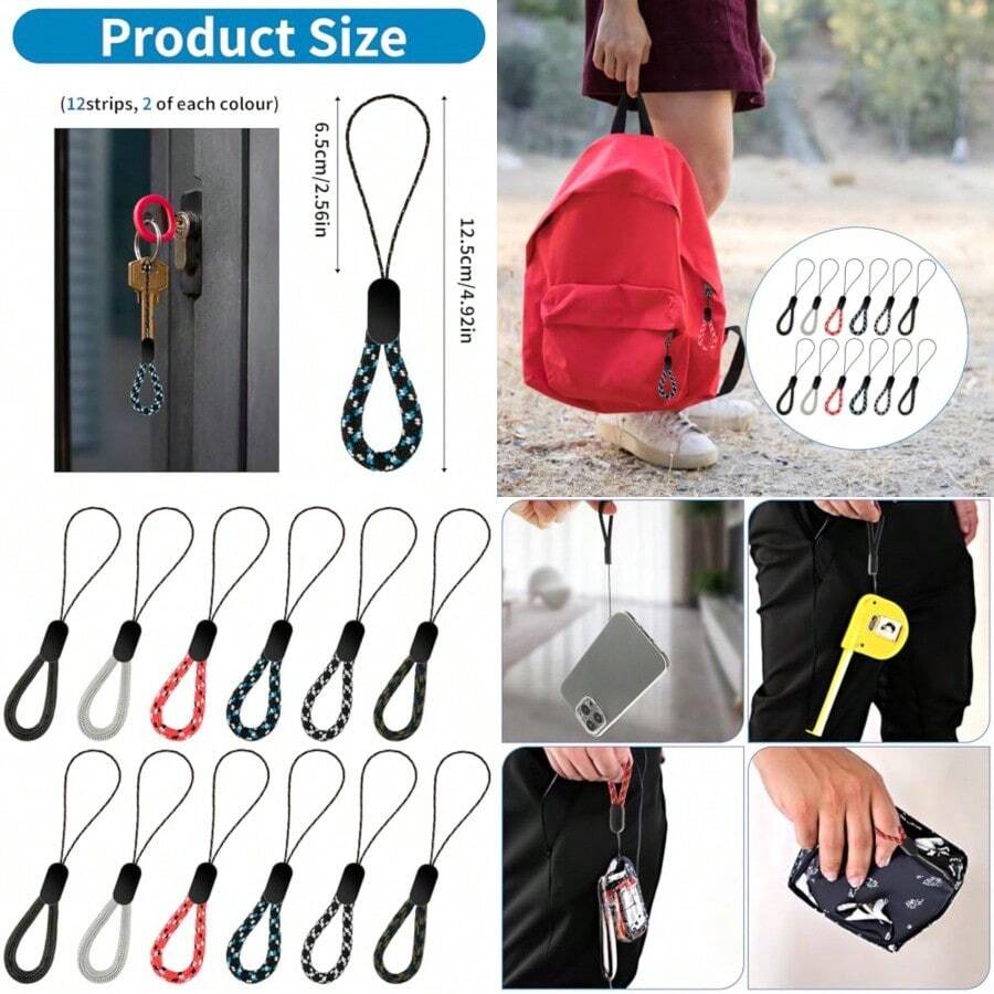 12Pcs Finger Lanyard Small USB Lanyard 4.92Inches Portable Short ...