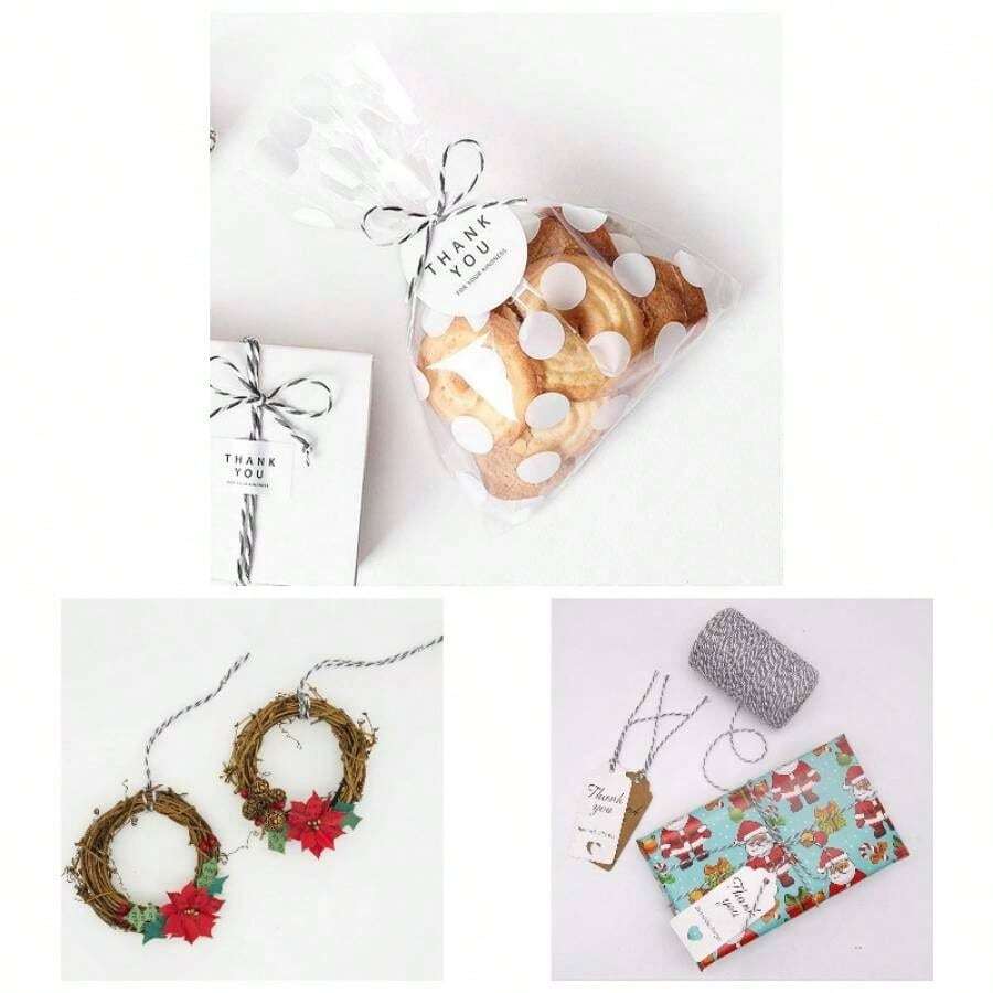 Red And White Twine, 656 Feet 200m Cotton Bakers Twine Ribbon Baking ...