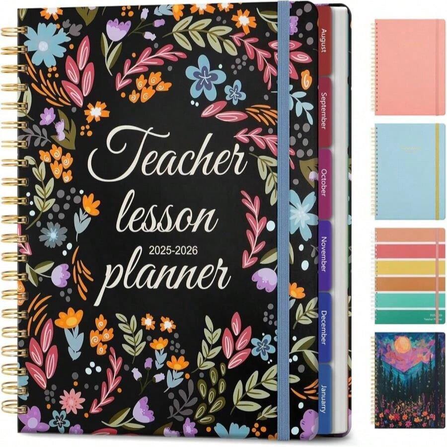 Hardcover Teacher Lesson Planner 2025-2026 Academic Year Calendar 85 ...