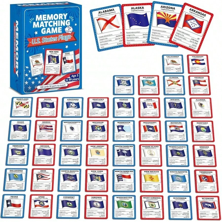 50 Pairs Merry Matching Game Educational Concentration Card Ages-Fun ...