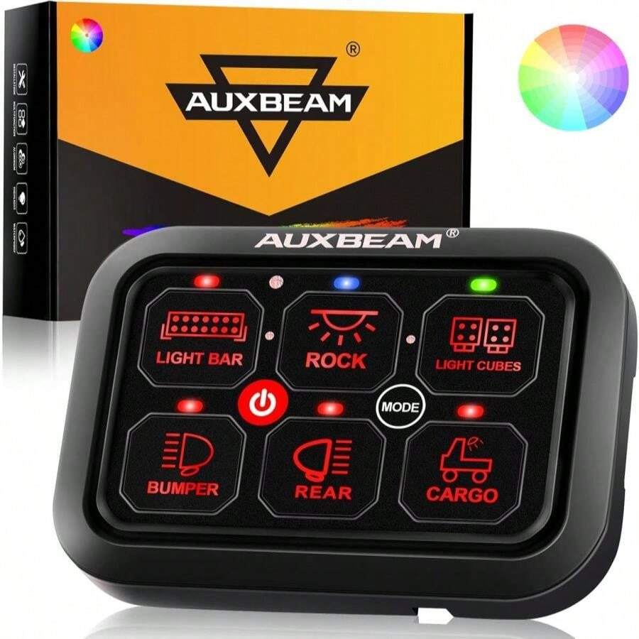 Auxbeam 8 Gang Switch Panel RB80 Toggle Momentary Pulsed RGB Dimmable ...